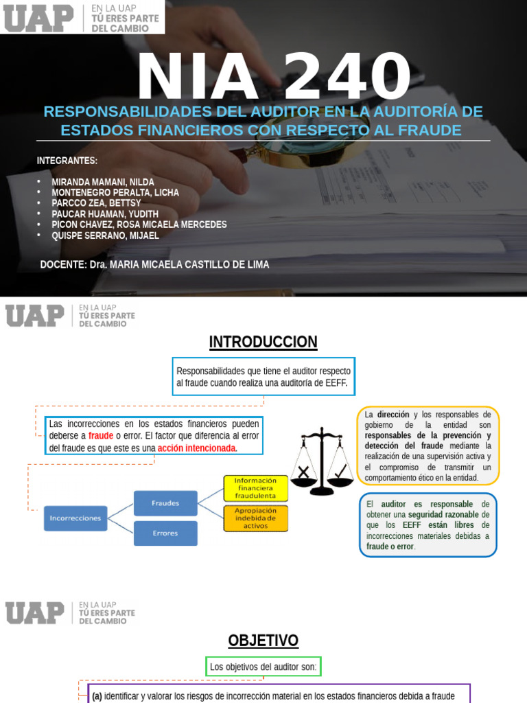 Diapositivas Nia 240 - Grupo 2 | PDF