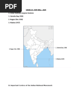 Indian National Congress Sessions: A. Calcutta (Sep. 1920) B. Nagpur ...