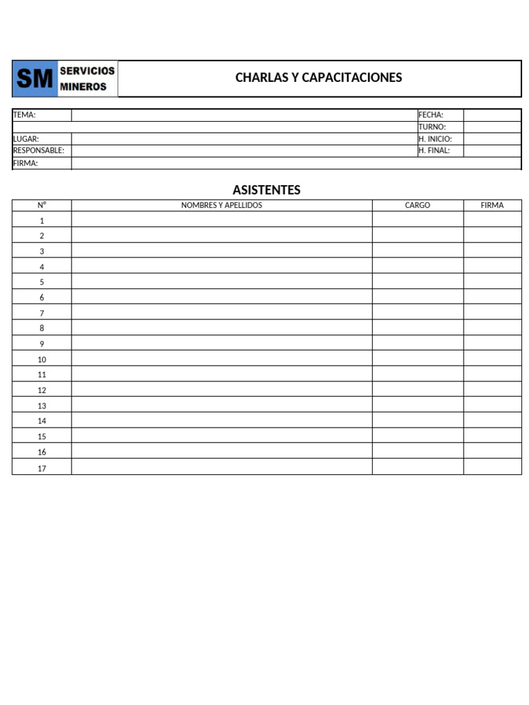 Formato de Charlas | PDF