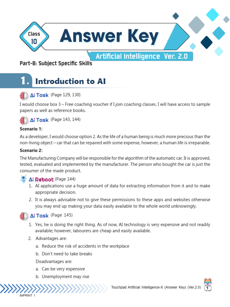 AI - Class - 10 (V 2.0) - Part - B | PDF