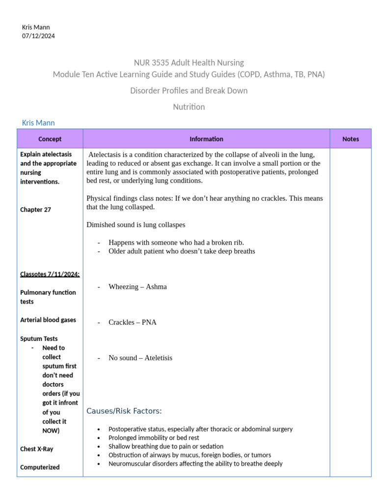 Respiratory System ALT + (Disorder Profiles) | PDF | Lung | Breathing