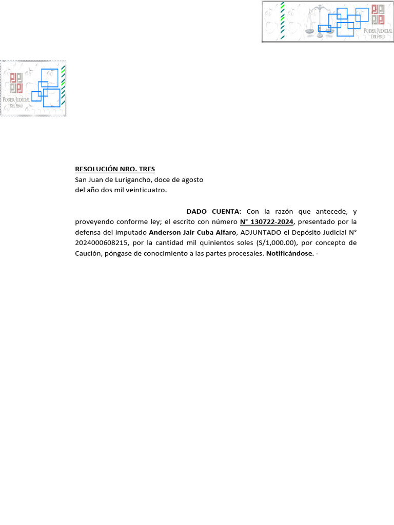 Exp. 07003-2024-2-3207-JR-PE-05 - Resolución - 357856-2024 | PDF