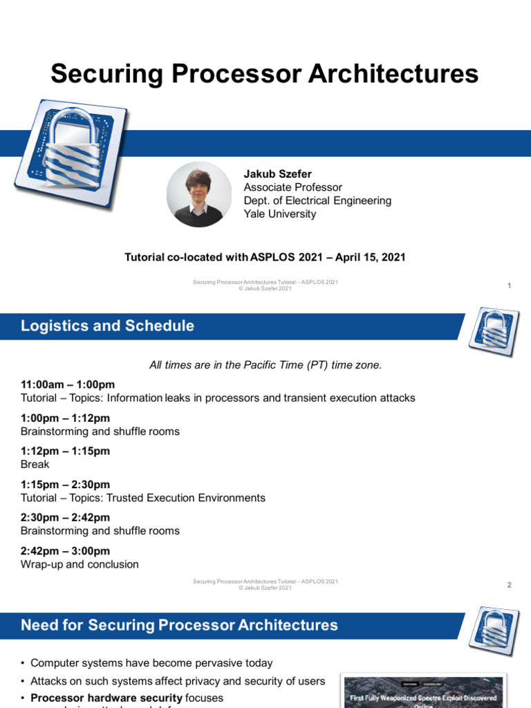 Securing Processor Architectures | PDF | Cpu Cache | Central Processing Unit