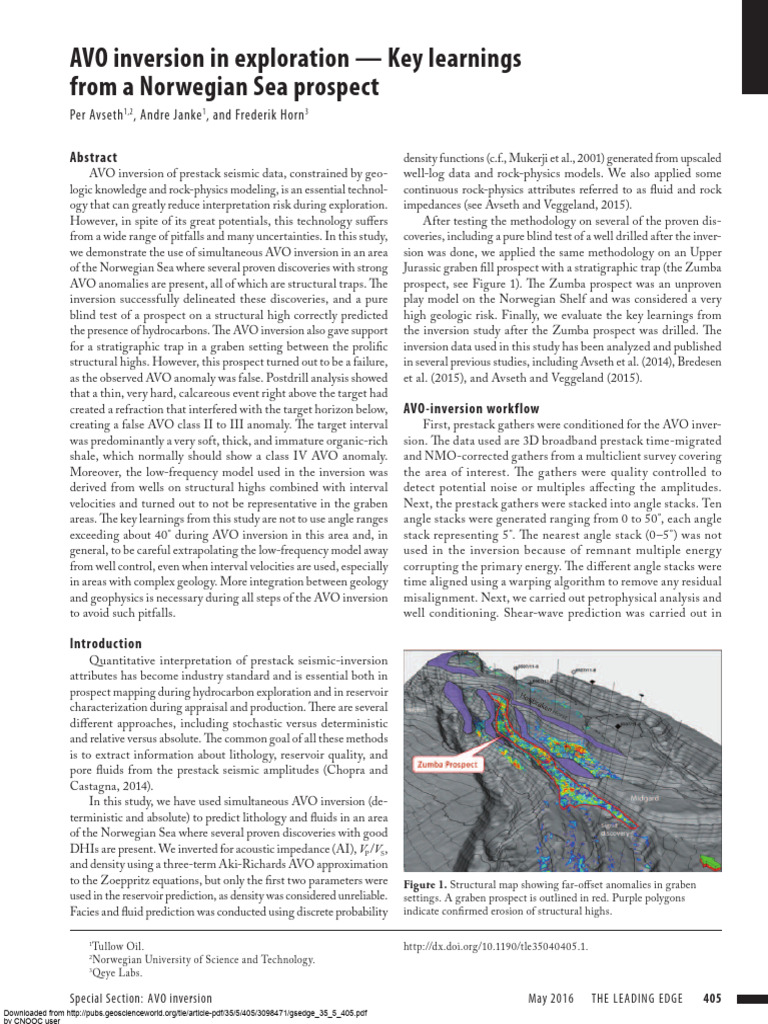 AVO Inversion in Exploration - Key Learnings | PDF