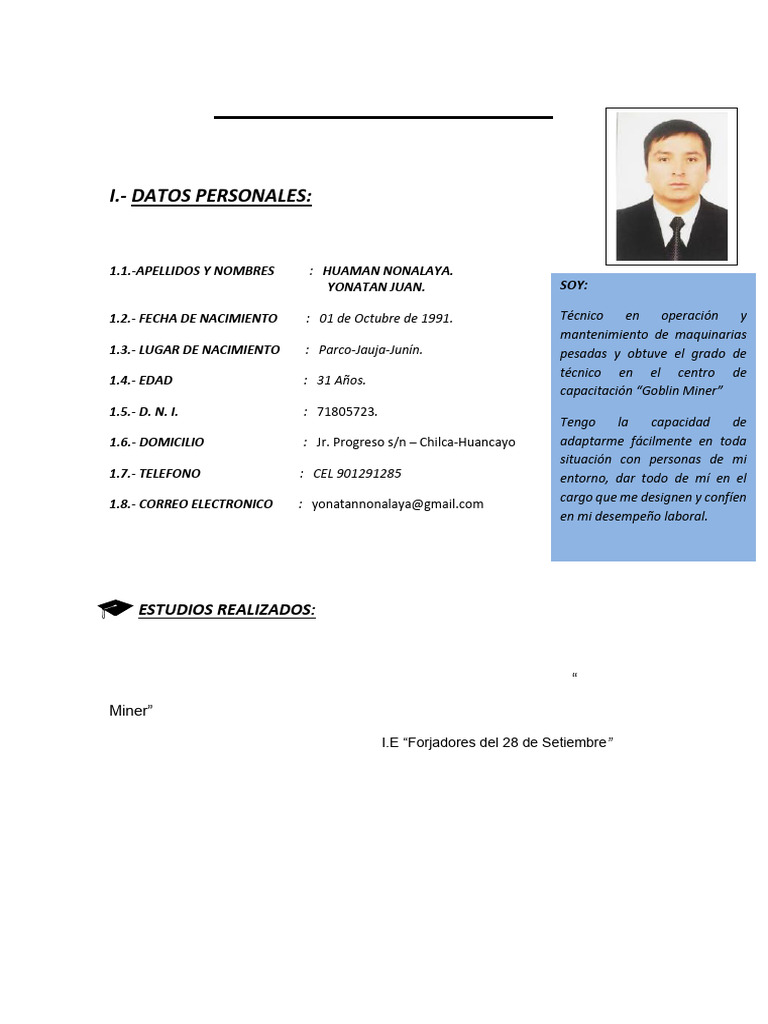 Currículum Vitae Yonatan | PDF