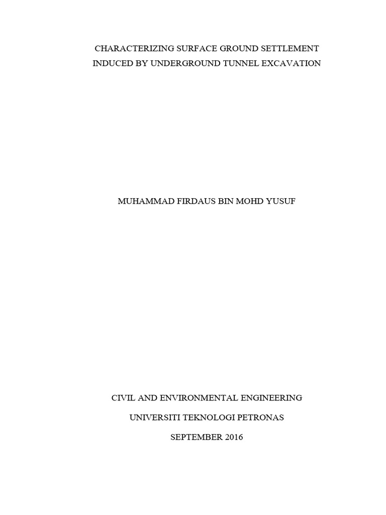Characterizing Surface Ground Settlement | PDF