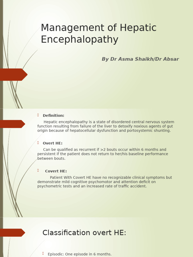 Management of Hepatic Encephalopathy | PDF