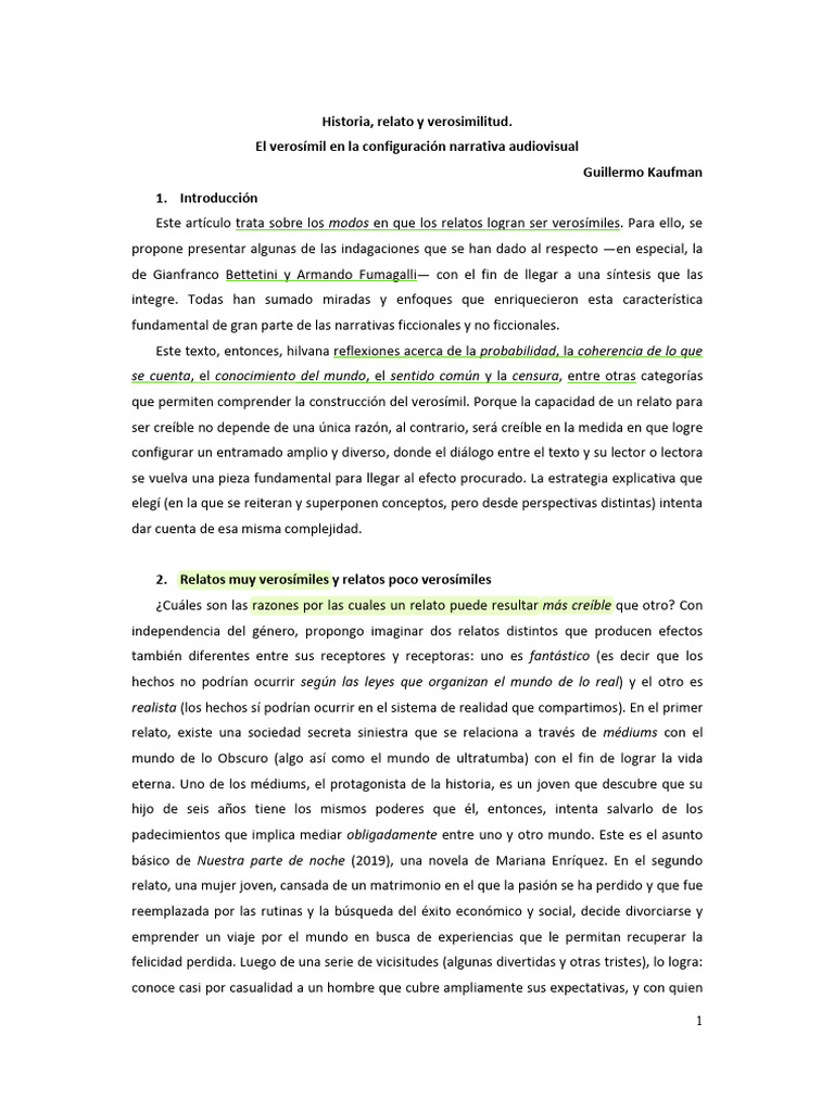 KAUFMAN, GUILLERMO (2020) - "Historia, Relato y Verosimilitud. El ...