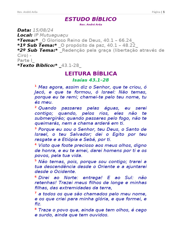Isaías o Profeta Mesiânico - 24.08.15 | PDF | Deus | Idolatria