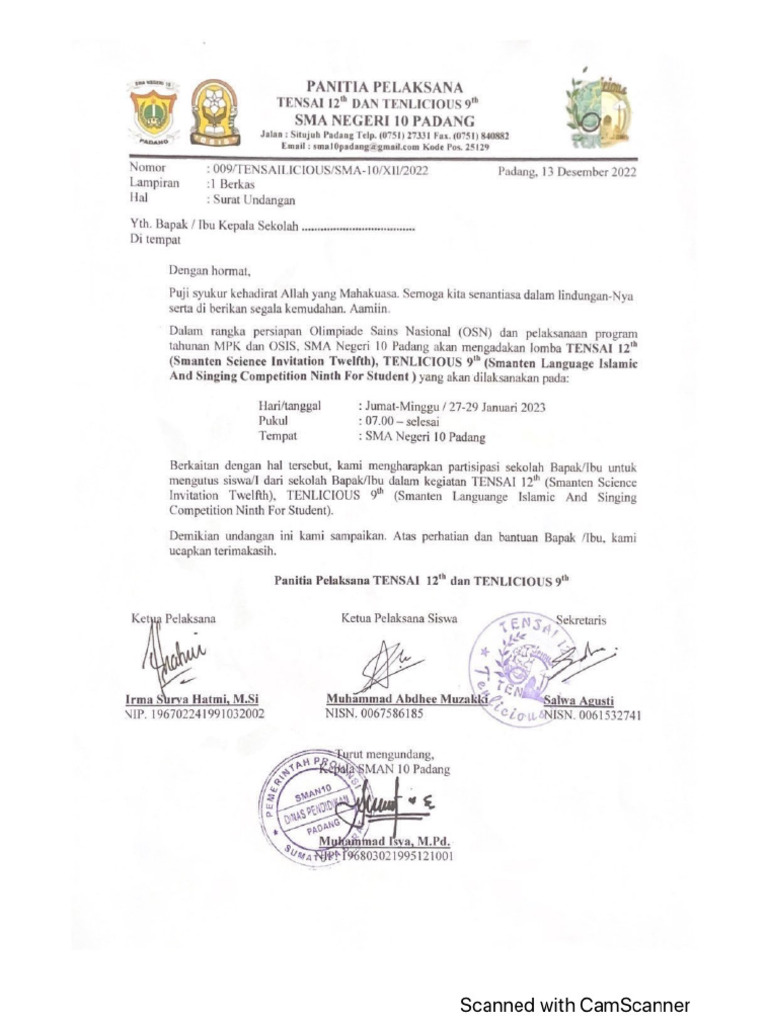 Surat Undangan SD | PDF