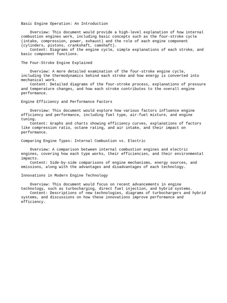 Basic Engine Operation An Introduct | PDF
