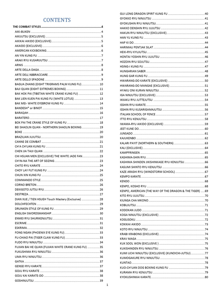 3-Combat Styles & MA Powers-Megaversal v3 | PDF