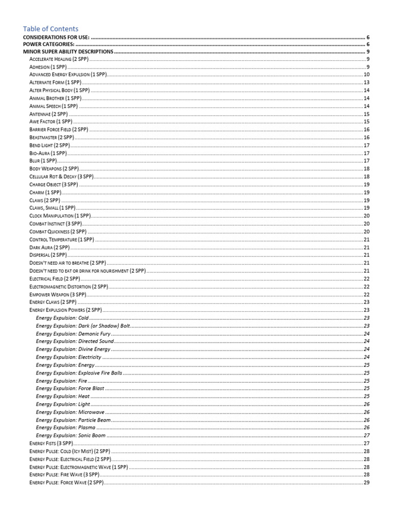 6 Super Abilities Megaversal v3 | PDF