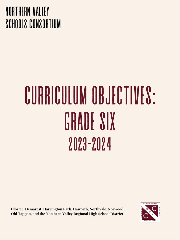 Grade Six Curriculum Objectives | PDF