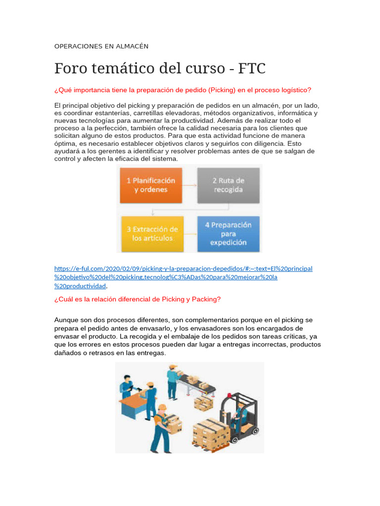 Operaciones en Almacén - FTC | PDF