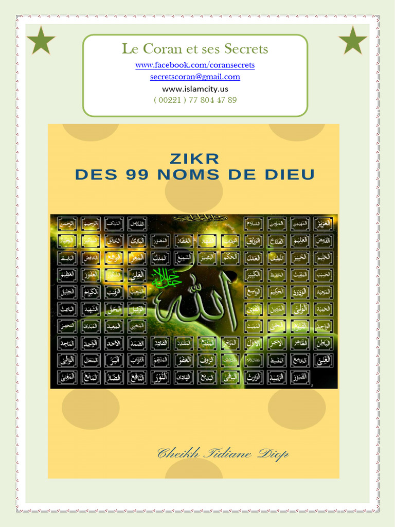 Zikr Des 99 Noms de Dieu | PDF