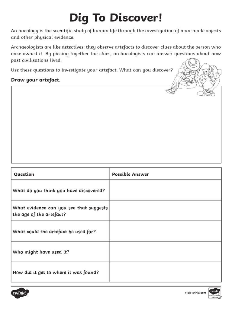 Dig To Discover Artefact Investigation Activity Sheet Ver 1 | PDF