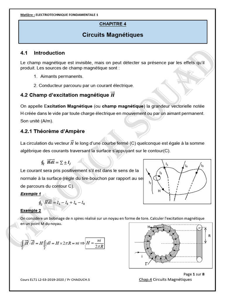 Chap4 Elt1 Circuits - Magnetiques | PDF
