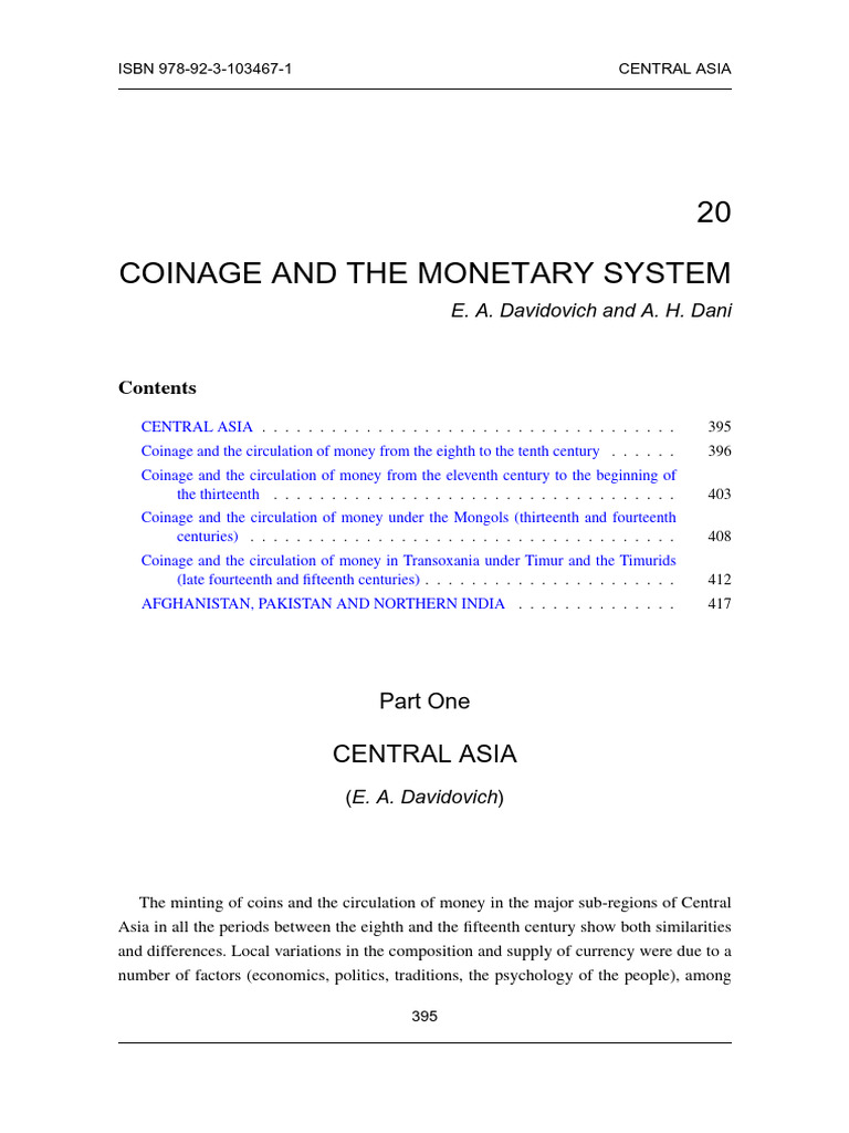Silk Road - Coinage and The Monetary System | PDF