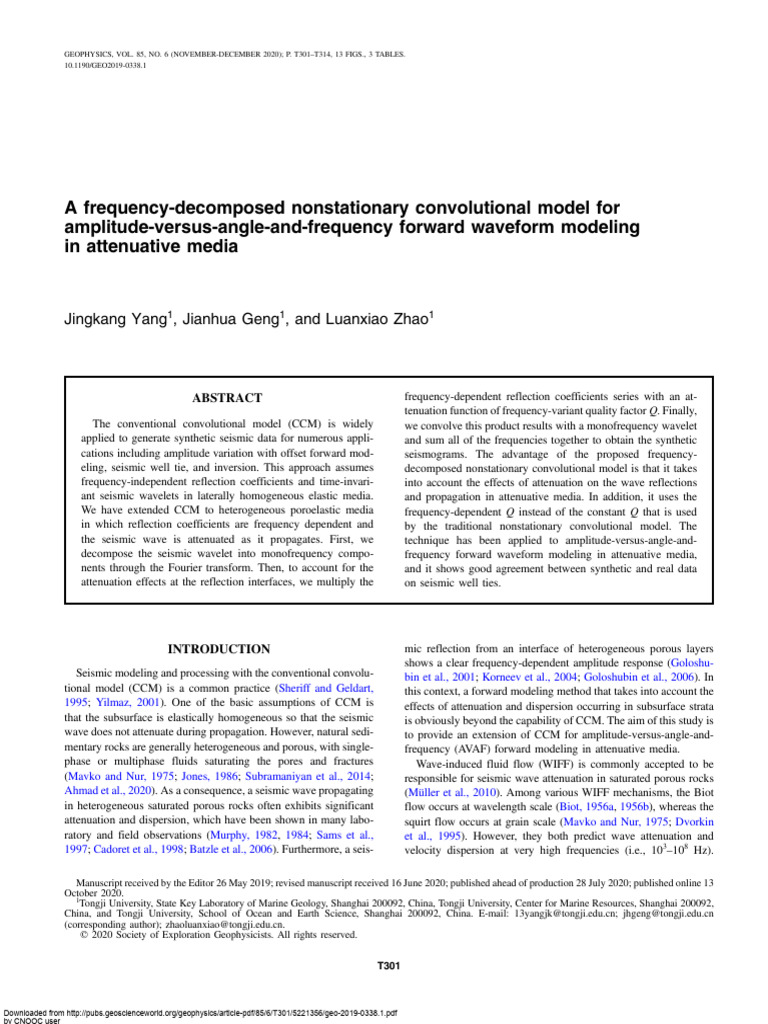 A Frequency-Decomposed Nonstationary Convolutional Model For | PDF