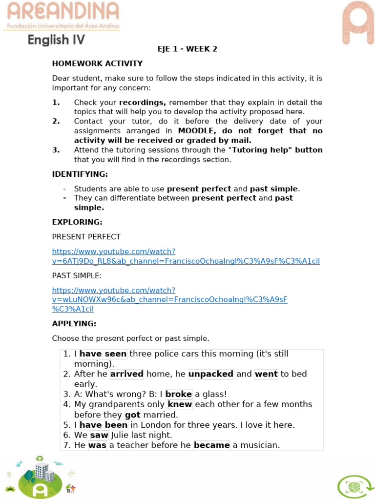 English 4 - EJE 1 - Week 2 Final. | PDF