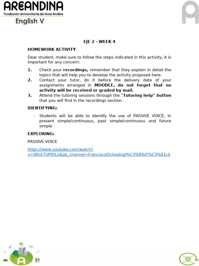 English 5 - EJE 2 - Week 4 CHECK LIST. | PDF