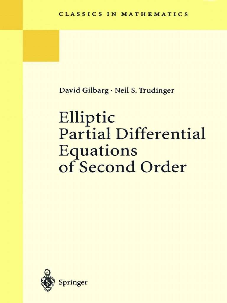 Elliptic Partial Differential Equations of Second Order (David Gilbarg ...