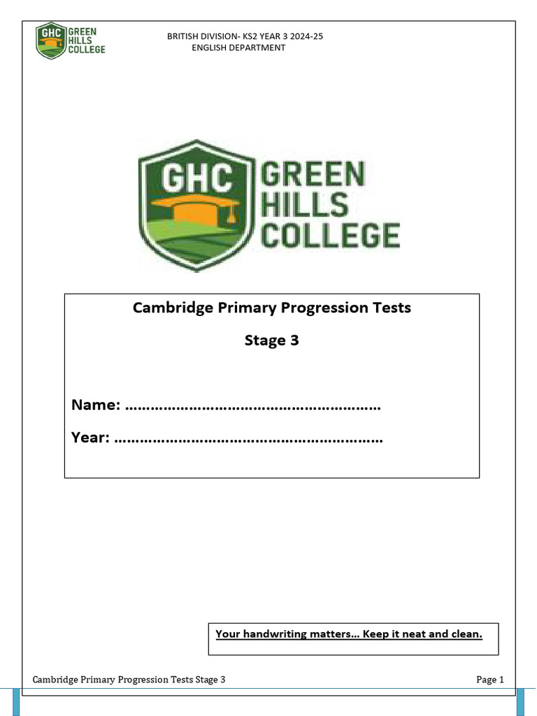 Progression Book Year 3 | PDF