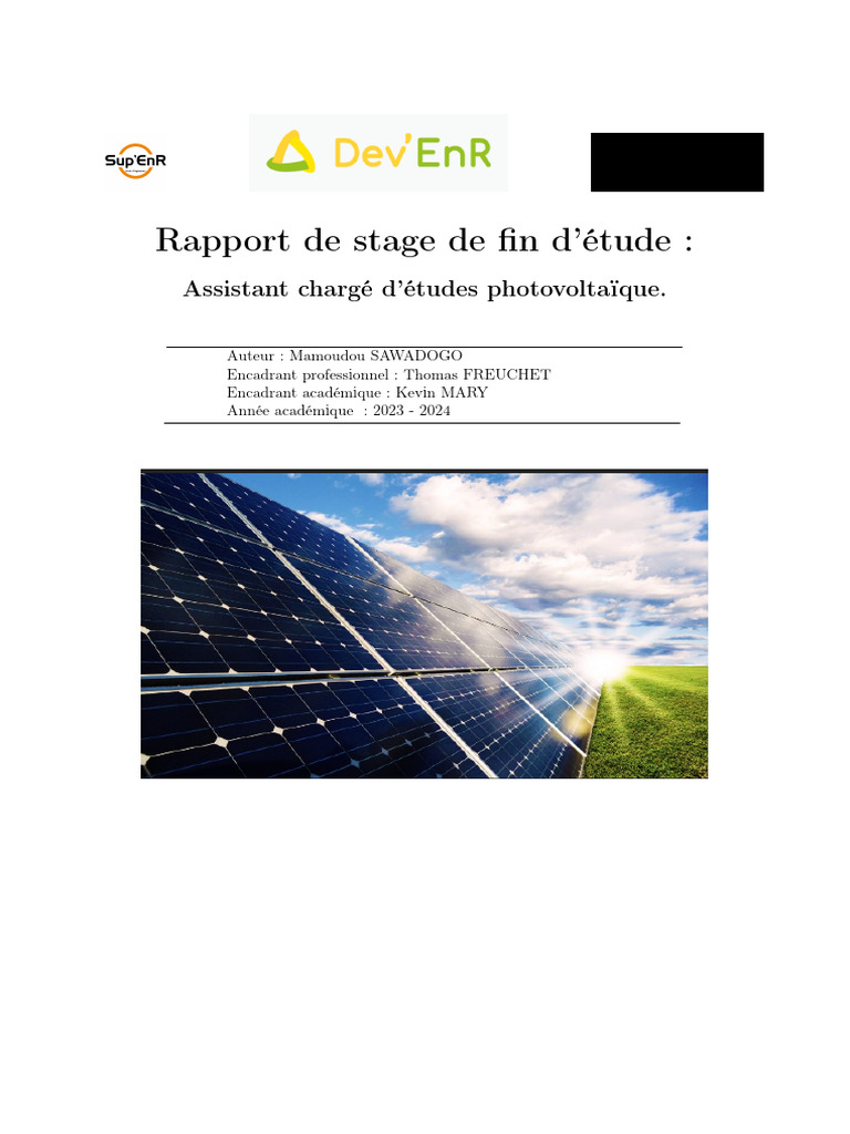 Rapport de Stage 5A Mamoudou SAWADOGO | PDF