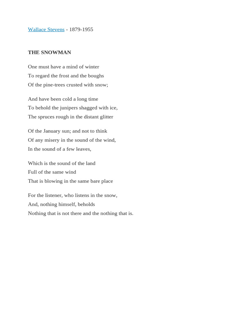 Poetry of Wallace Stevens | PDF