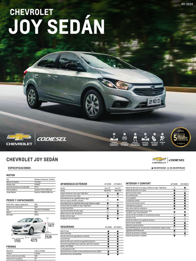 20230330061034lvynk Codiesel2023 Ficha Tecnica Joy Sedanversiones | PDF