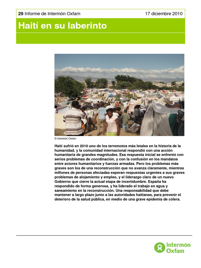 Haiti Laberinto Oxfam | PDF