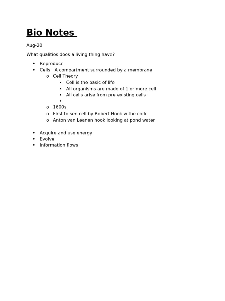 Bio Notes | PDF