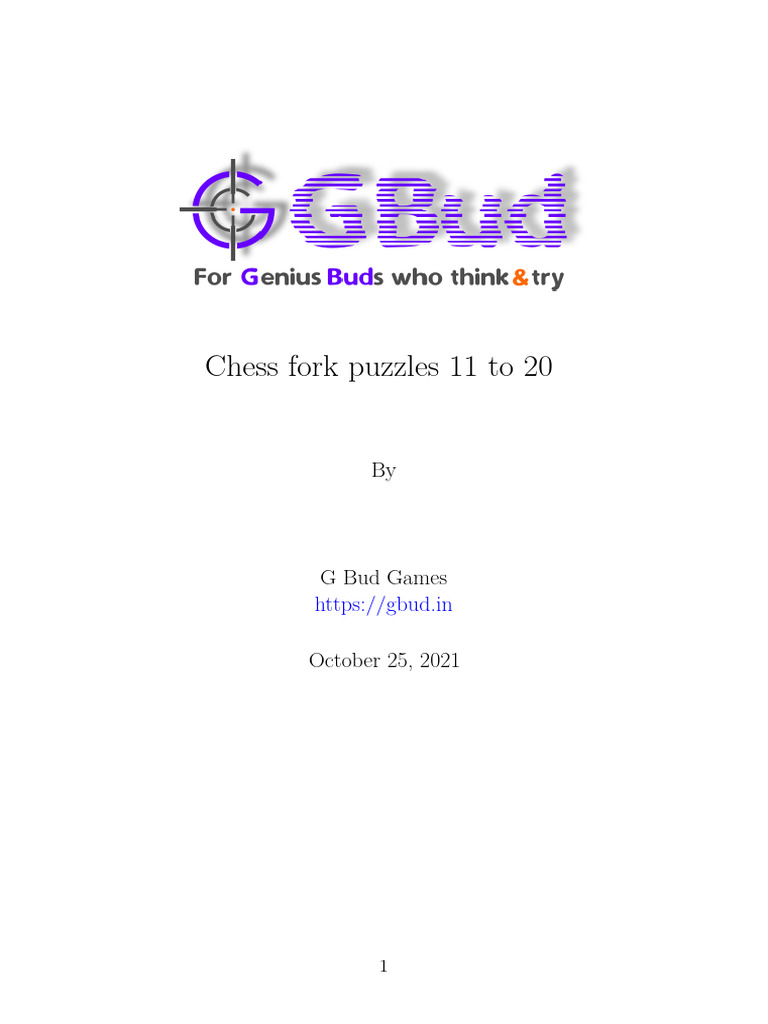 Chess Fork Puzzles 11 To 20 | PDF