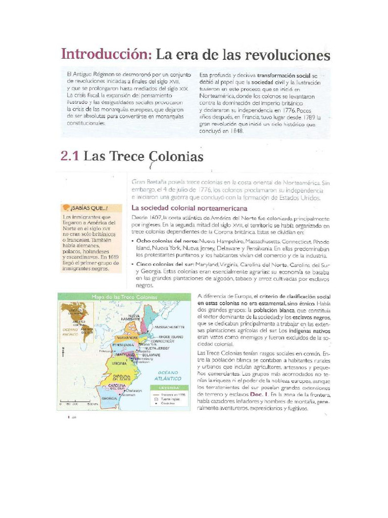 Independencia de Las Trece Colonias - Lectura | PDF