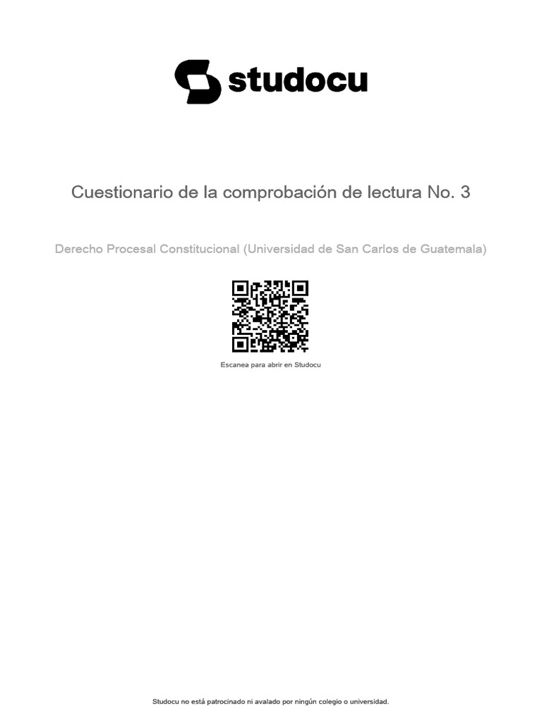 Cuestionario de La Comprobacion de Lectura No 3 | PDF