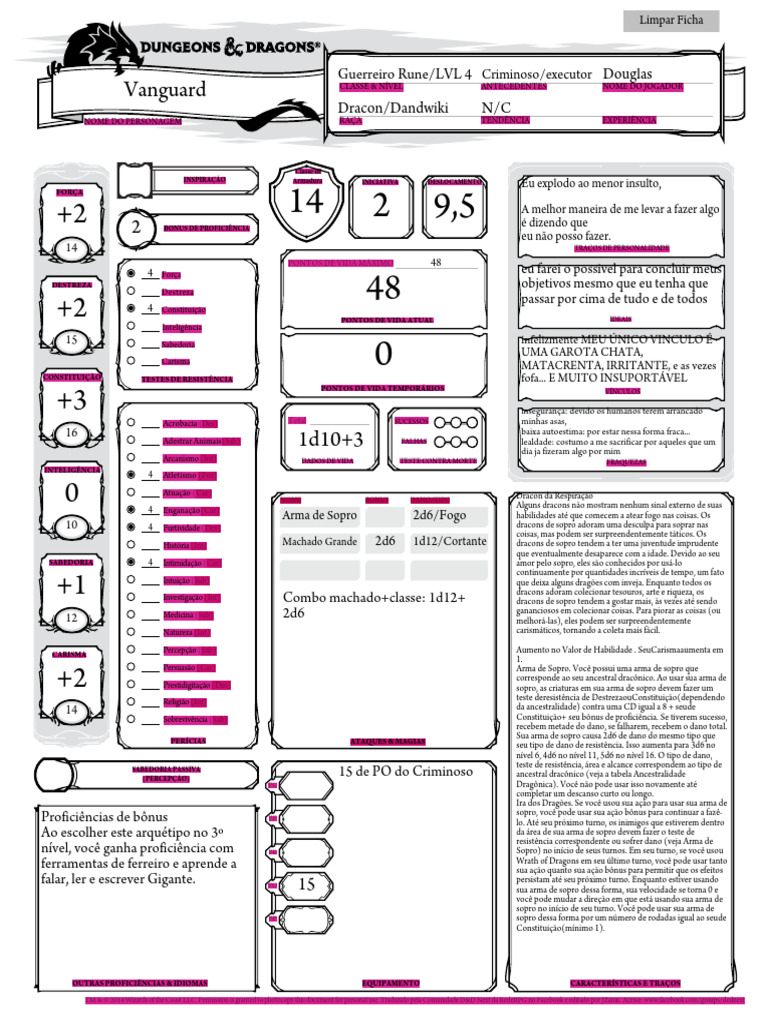 Vanguard Ficha nv4 | PDF