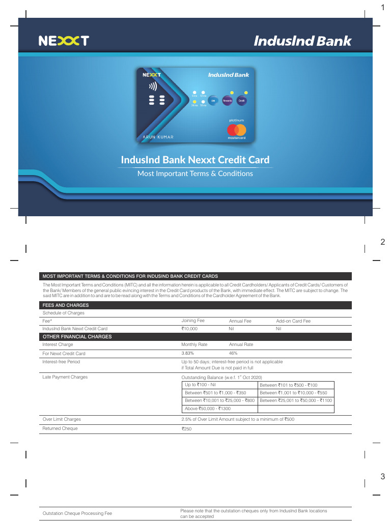 Nexxt Card MITC | PDF