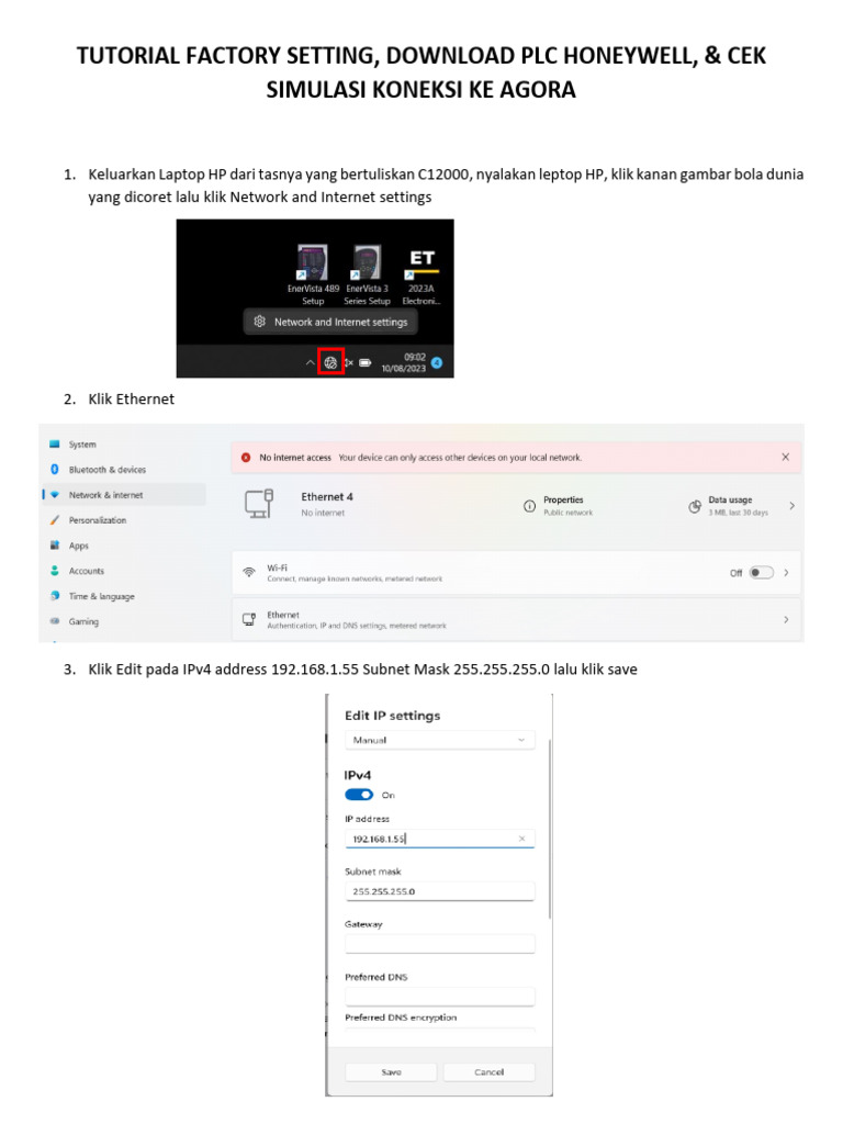 Tutorial Factory Setting Honeywell | PDF