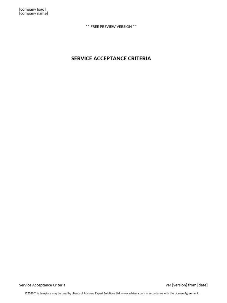 09.2.1 Appendix 1 Service Acceptance Criteria 20000 Preview en | PDF