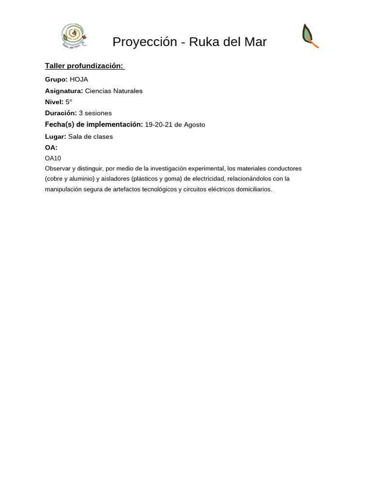 Taller de Profundización Cs. Nat 5° Conductividad | PDF