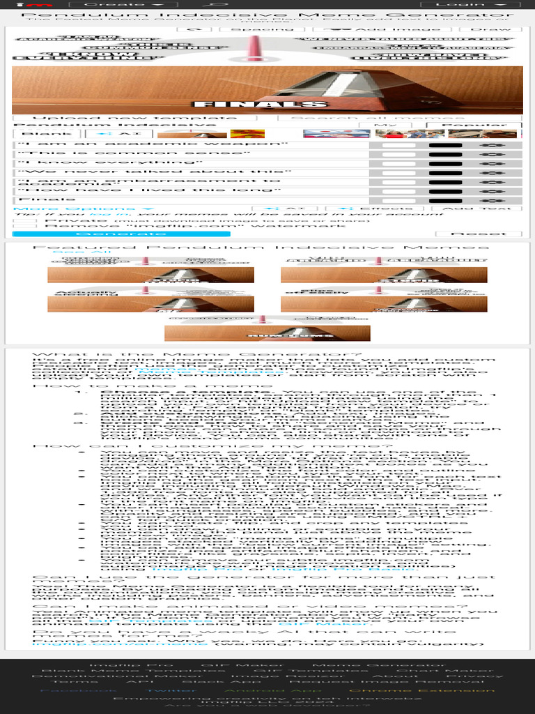 Pendulum Indecisive Meme Generator - Imgflip | PDF