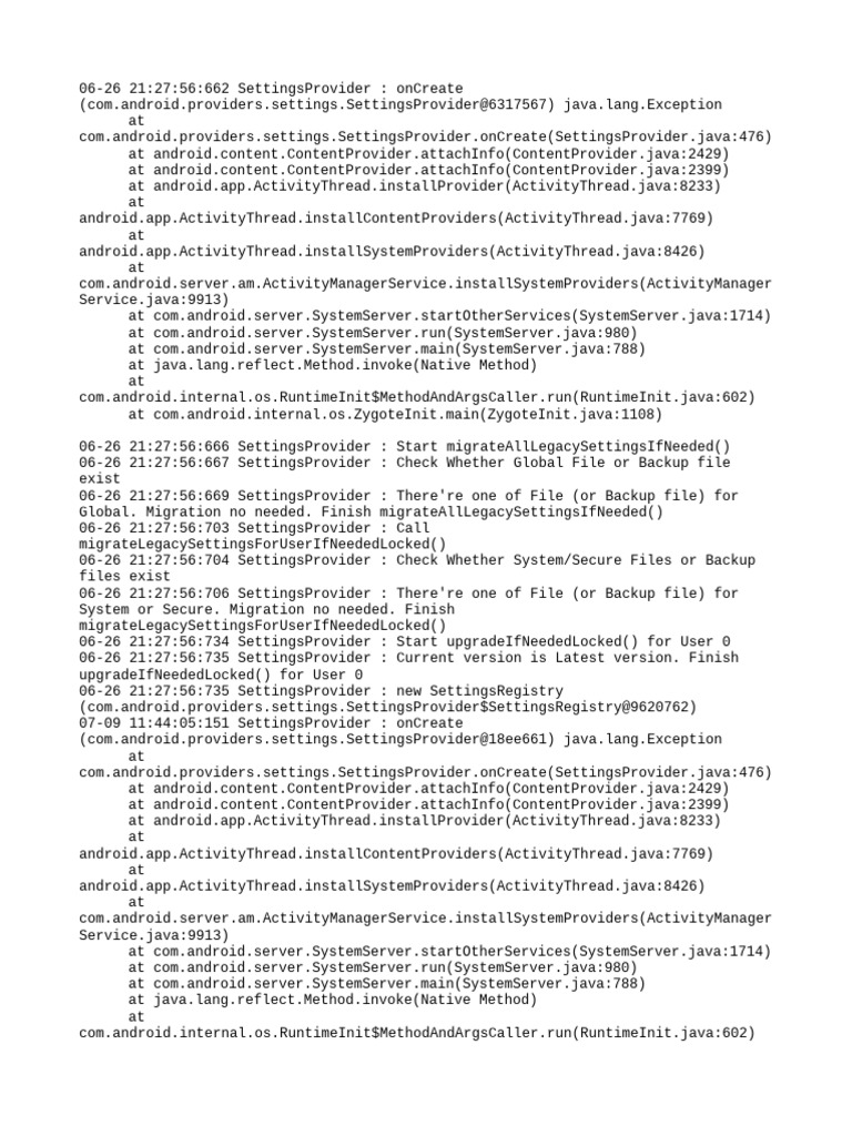 Settings Provider | PDF
