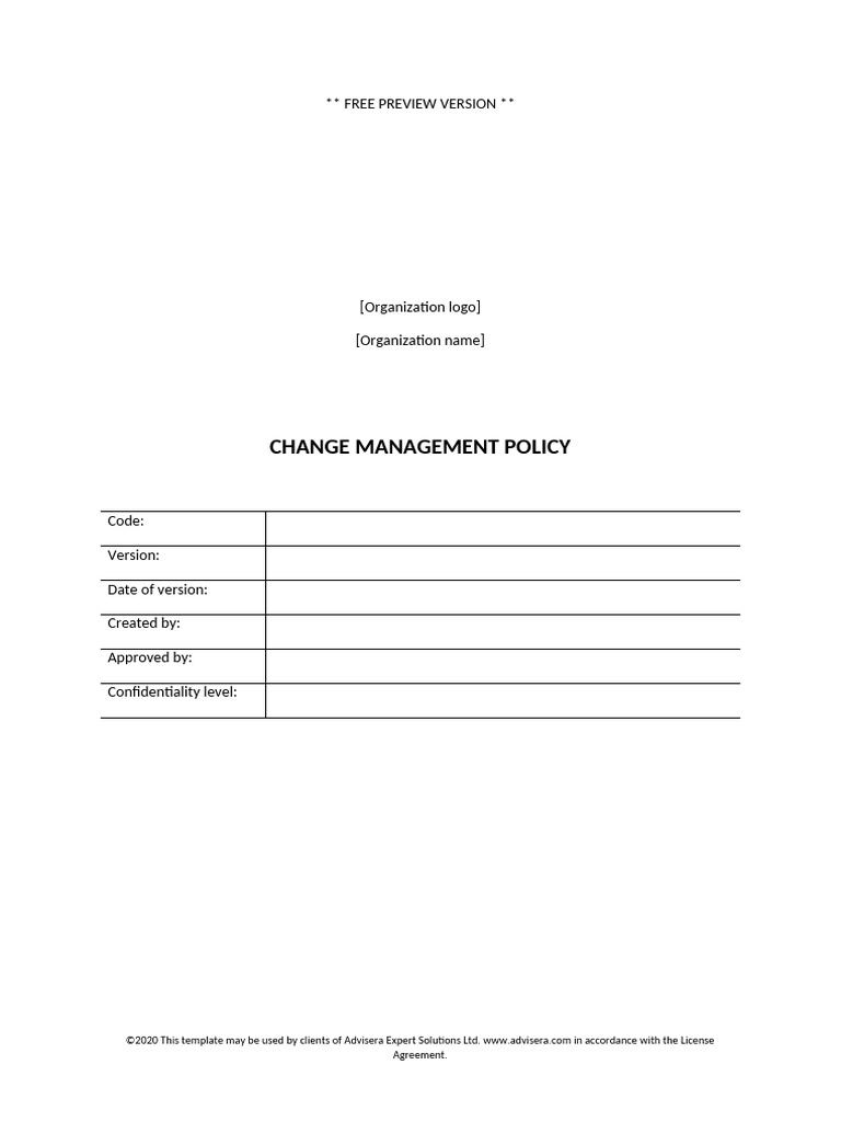 09.1.1 Change Managment Policy 20000 Preview EN | PDF