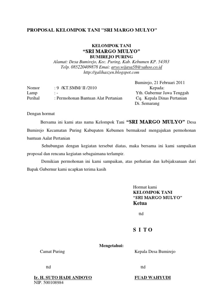 Proposal Kelompok Tani | PDF