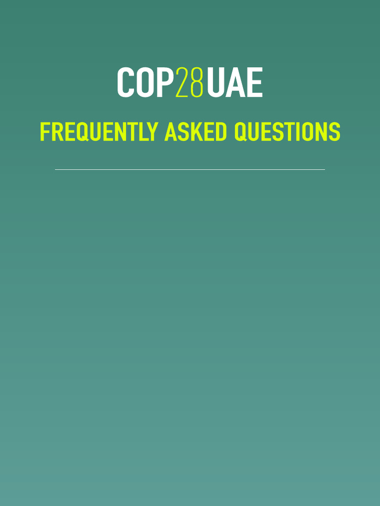 Cop28 Uae Faq List | PDF