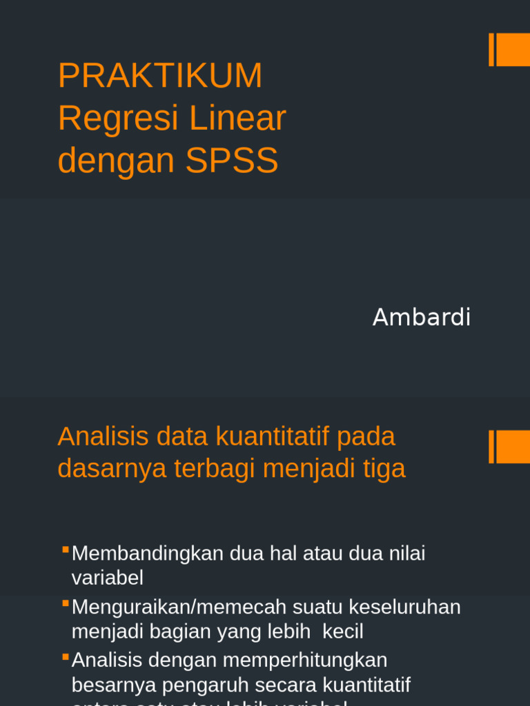 Praktikum Regresi Linear Spss | PDF