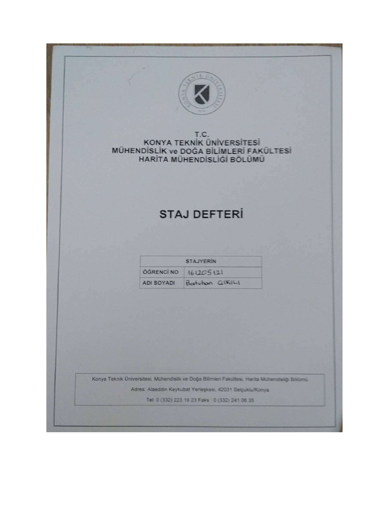 Staj Harita Mühendisliği | PDF