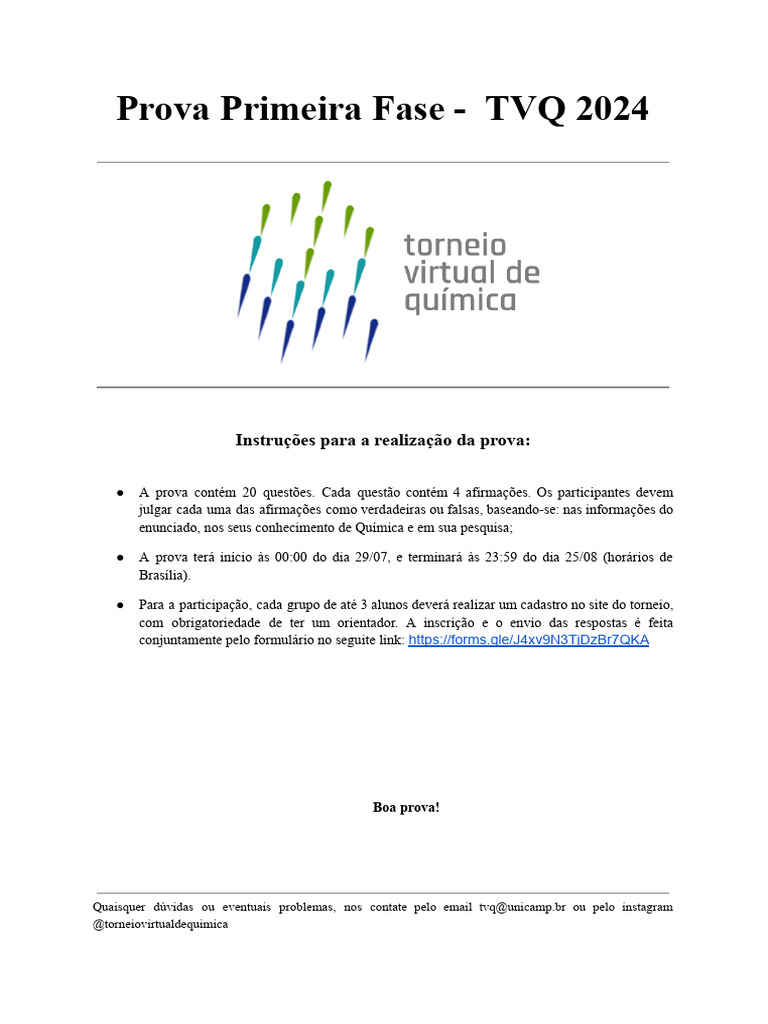 Primeira Fase 2024 | PDF