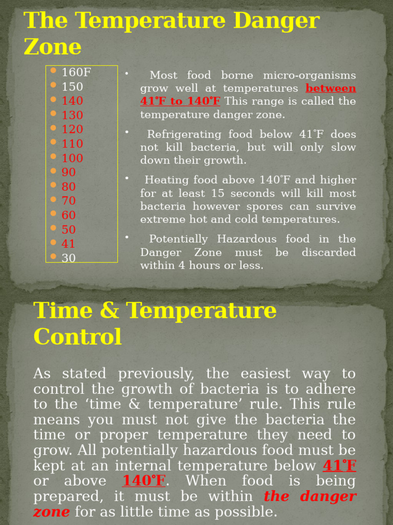 The Temperature Danger Zone | PDF